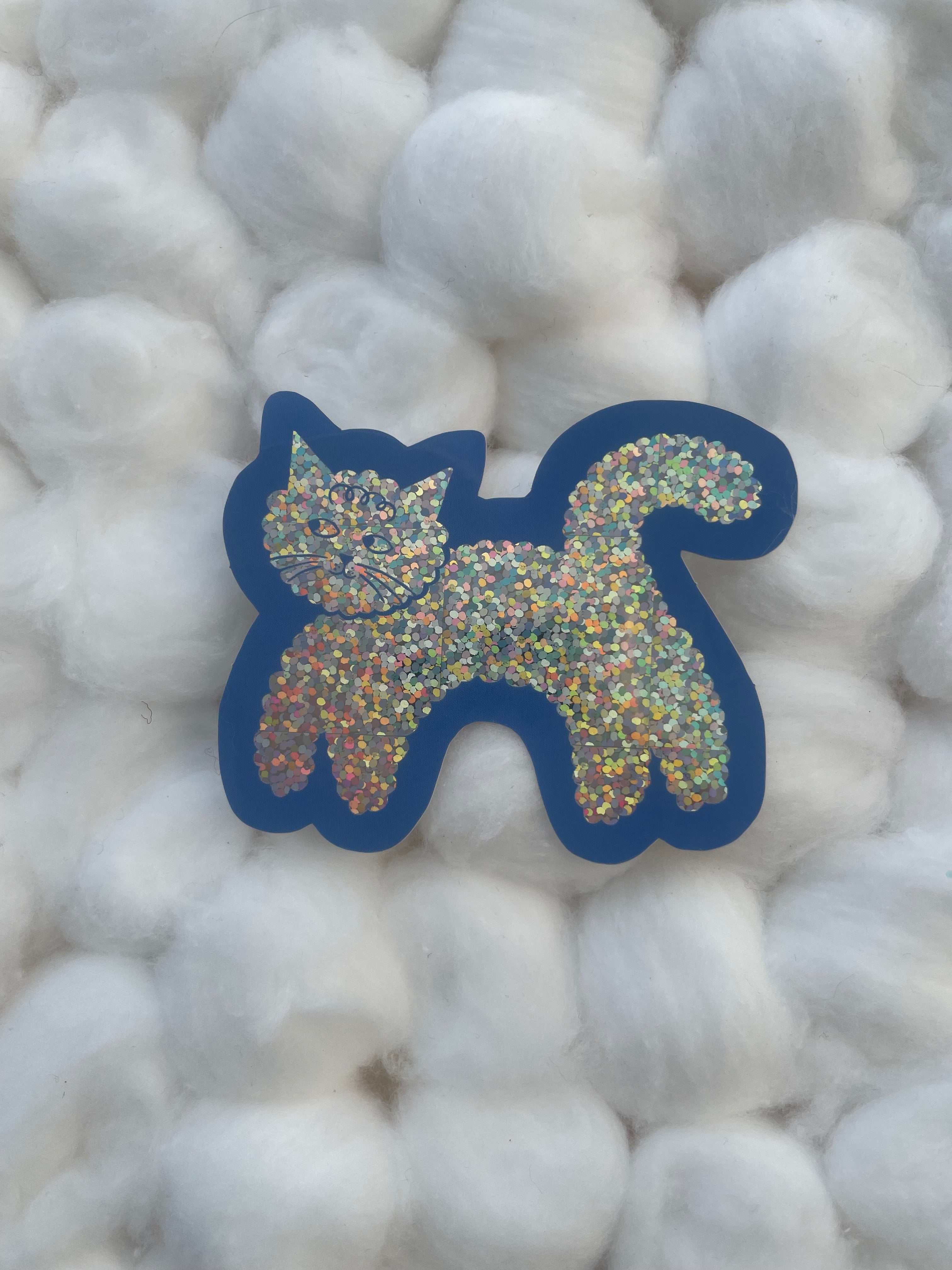 Cloud Cat Glitter Sticker – Baby Cats of California