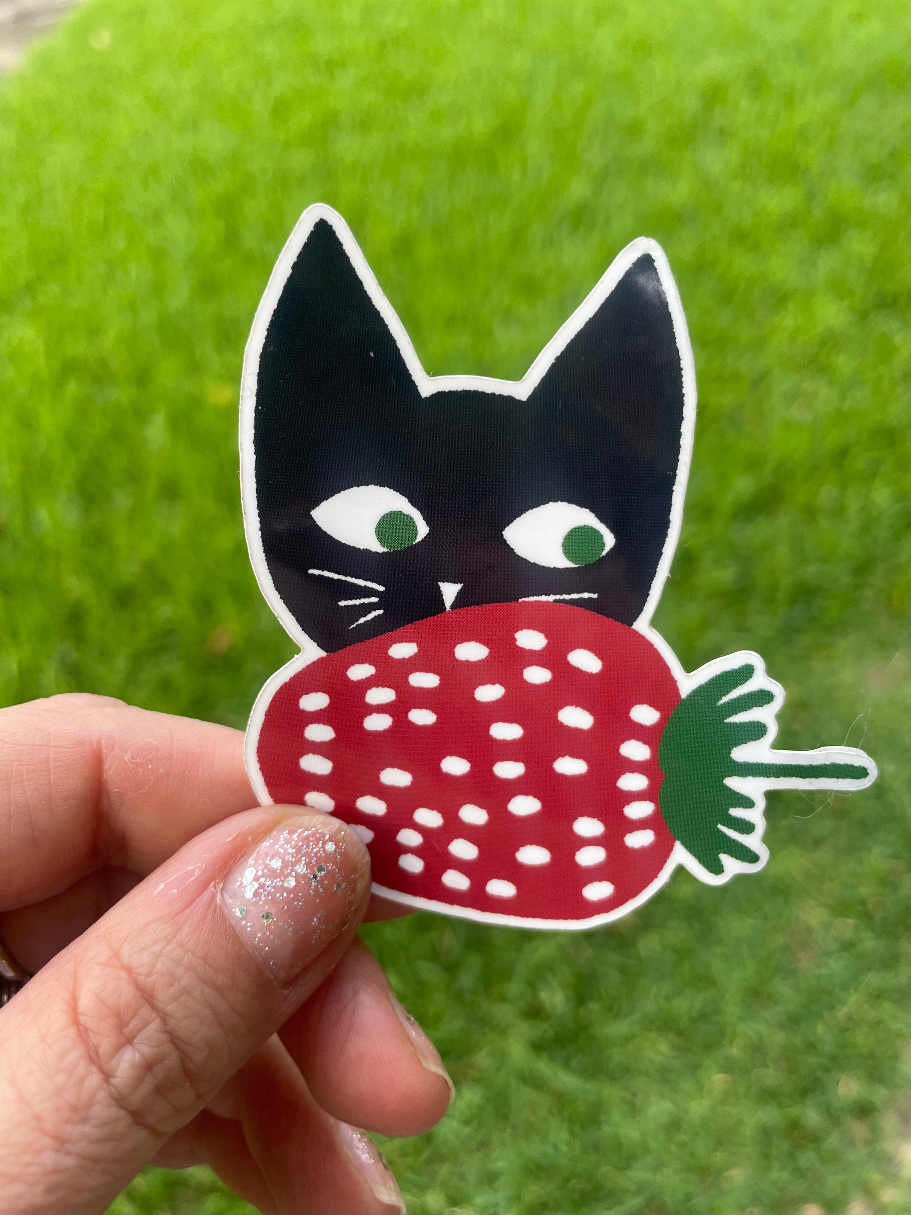 Strawberry Cat Sticker – Baby Cats of California